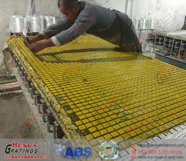 38X38mm Yellow Color Molded Fiberglass Grating | USCG Certificated