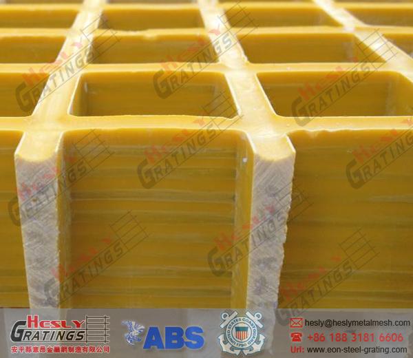 38X38mm Yellow Color Molded Fiberglass Grating | USCG Certificated