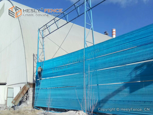 Blue Ployest Wind Fence Fabric, Flexible Wind Fence Screen, 600g/m2 ...