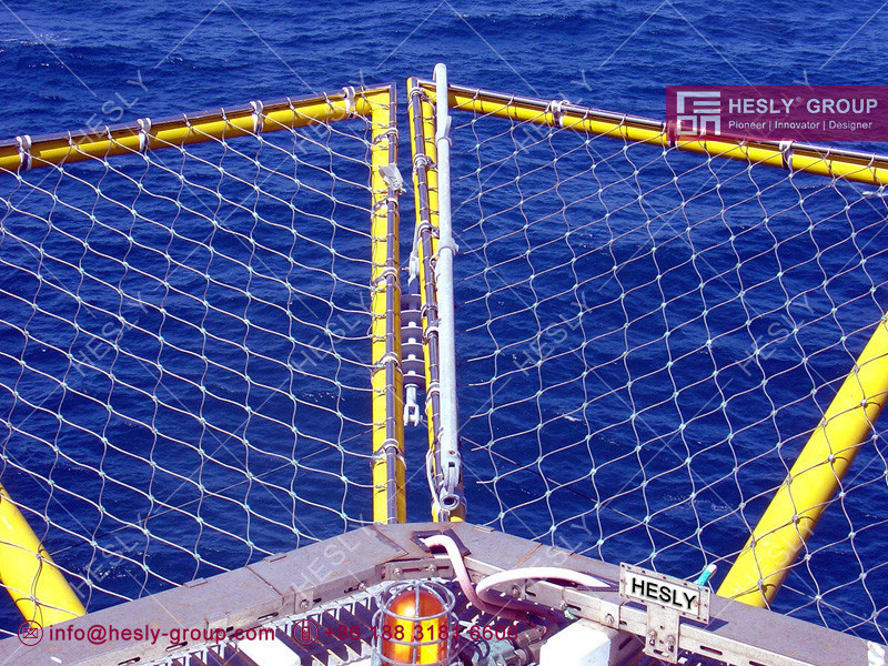 AISI316 Helideck Safety Net with Frame, 100kgs, 1m height drop load ...