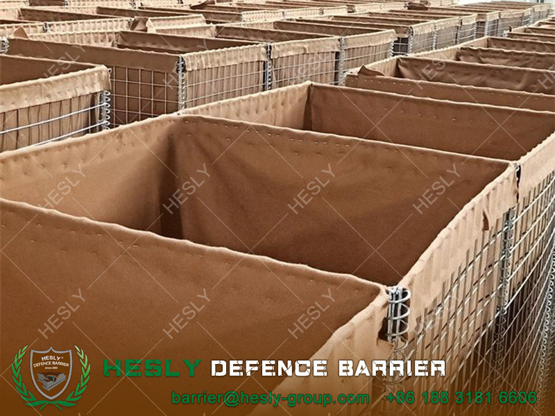 Military Defensive Gabion Barrier with grey color geotextile cloth ...